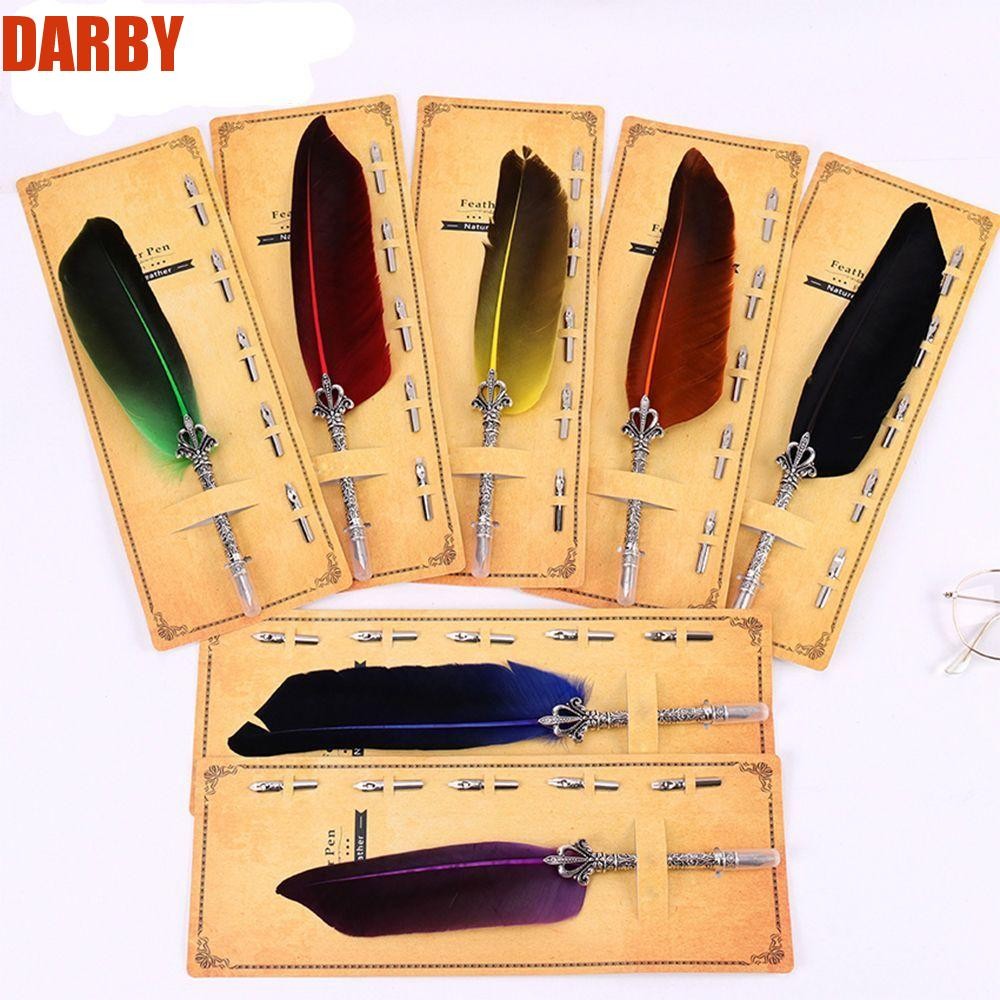 Darby Fountain Pen เครื่องเขียนโลหะภาษาอังกฤษ Dip Feather Set Chancery ...