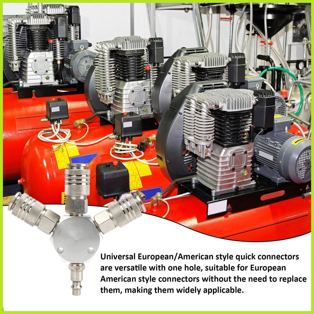 เครื่องอัดอากาศ Manifold Fitting 3 ทาง Quick Connect Plug Airtight ...