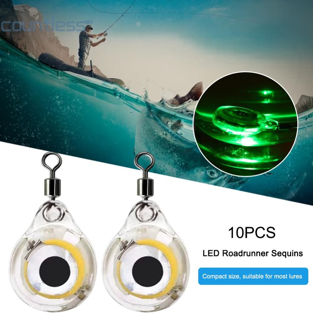 10 ชิ้นทนทาน Fish Light Lure Mini Eye Shape แบตเตอรี่ขับเคลื่อนสําหรับ ...