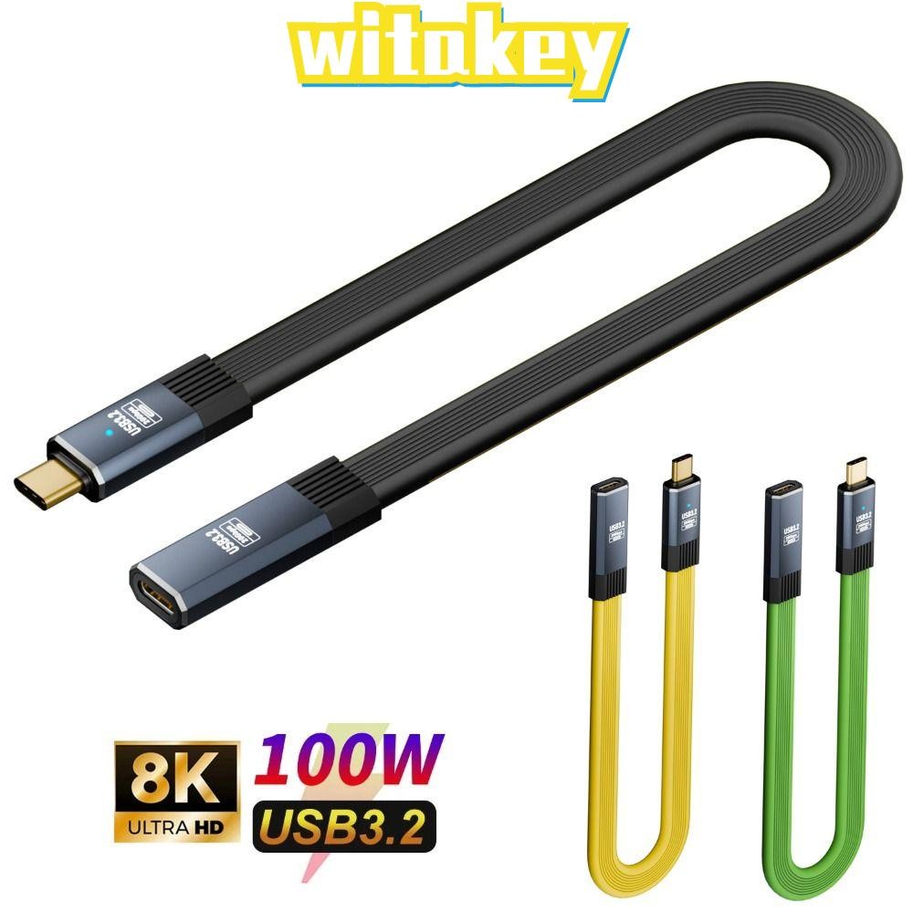 Witakey สาย USB 3.2 Type-C, PD 100W 8K 60HZ สายชาร์จเร็ว, Universal 20Gbps Male to Female E ...
