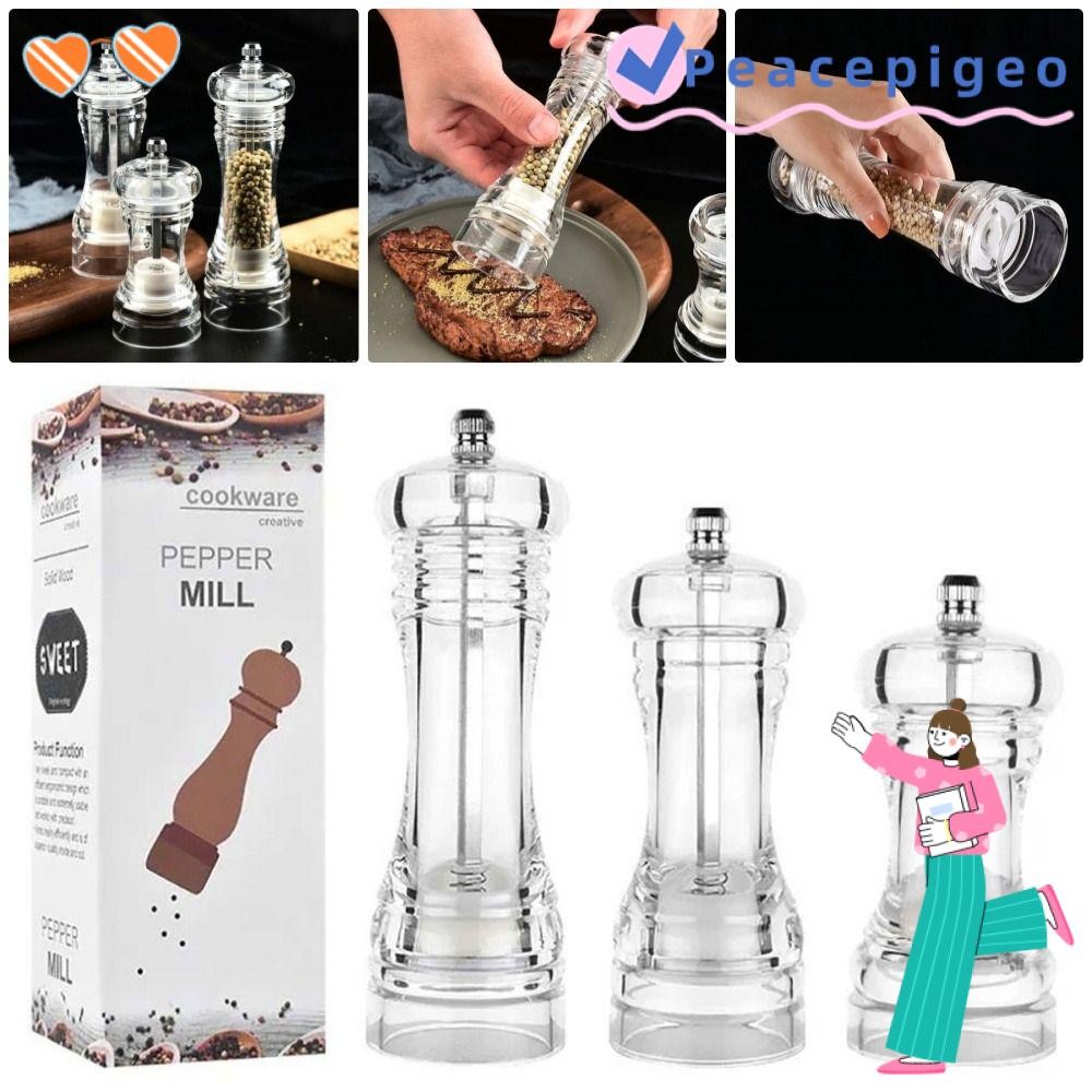 Peacepigeo 1 ชิ้นเครื่องปั่นพริกไทยเกลือ,อะคริลิคแบบพกพาเครื่องบดพริกไทย,เครื่องปรุงรส 4/5/6 ...