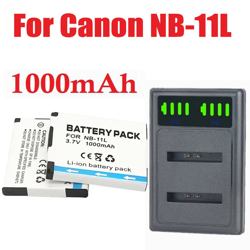 แบตเตอรี่ NB-11LH NB-11L NB11L NB 11L 1000มิลลิแอมป์ชั่วโมง + ที่ชาร์จ LCD สำหรับ Canon ...