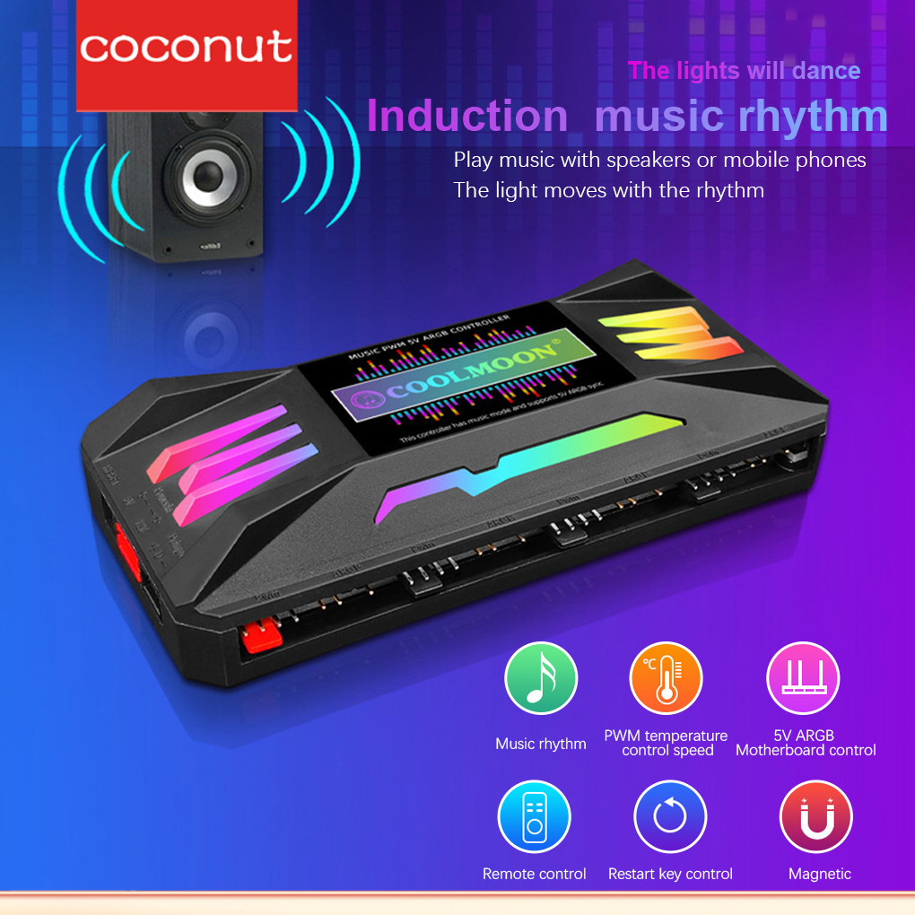 【Coco】Coolmoon พัดลมระบายความร้อน RGB สีดํา สําหรับคอมพิวเตอร์ | Shopee ...