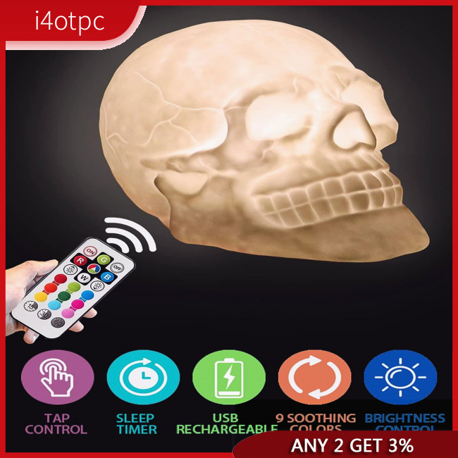 I4otpc ไฟกะโหลก Led เปลี่ยนสีได้ พร้อมแบตเตอรี่ลิเธียม 700mA 7 สี สําหรับตกแต่งโต๊ะ | Shopee ...