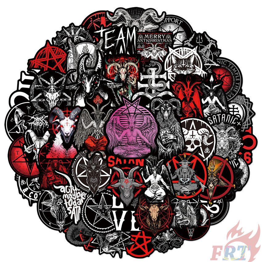 50Pcs/Set Satan Series 01 Classical Black Stickers DIY Fashion ...