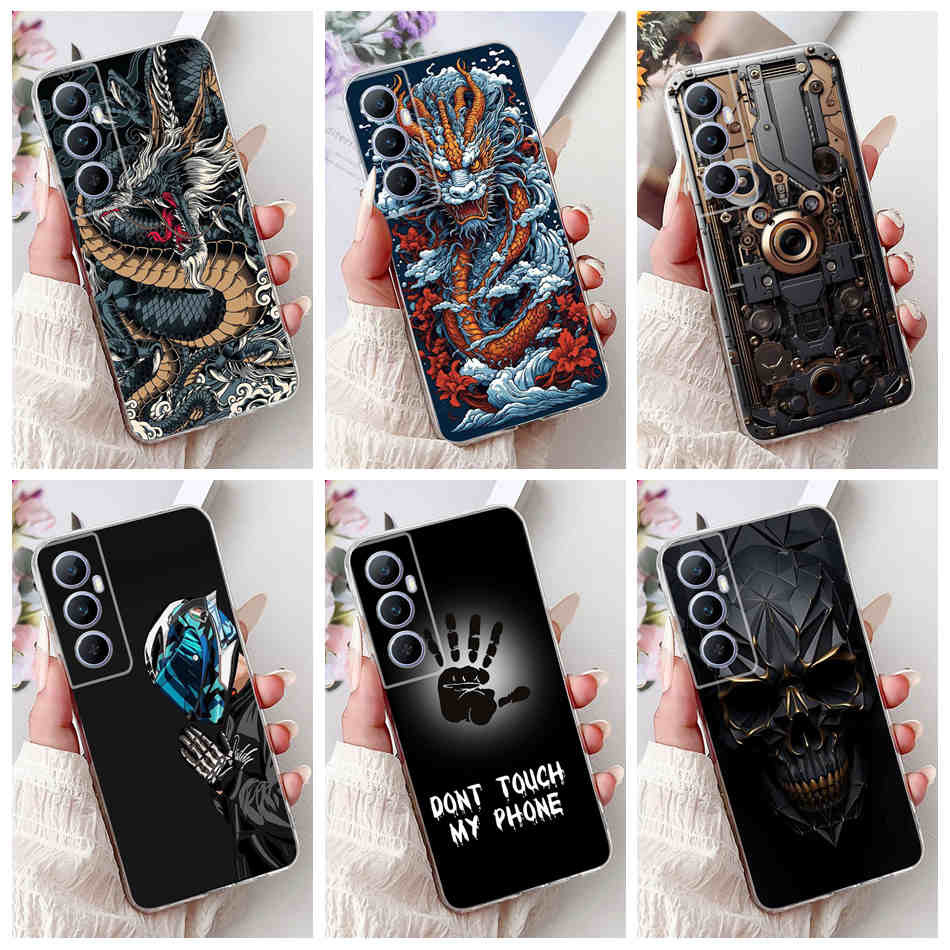 สําหรับrealme C65 RMX3910 Cool Dragonโลหะสไตล์รูปแบบเคสโทรศัพท์ ...