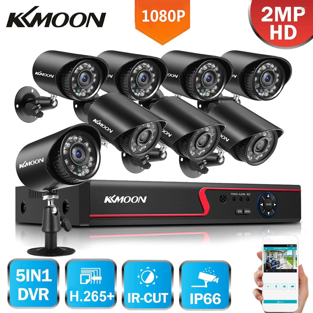 Kkmoon DVR Video Recorder & 8 กล้องรักษาความปลอดภัยชุดระบบรักษาความ ...