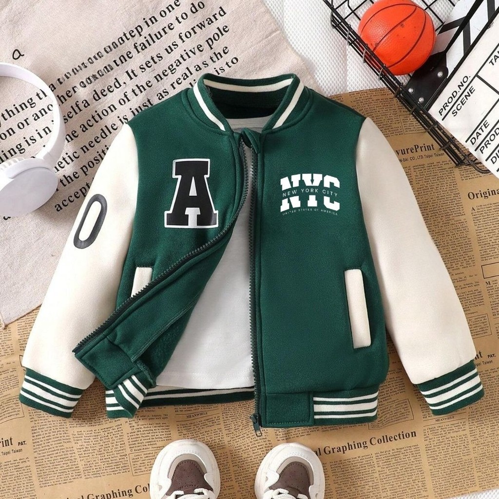 สไตล์เกาหลีเย็น Unisex Varsity Childrens Distro Jacket ที่กําหนดเองชื่อ ...