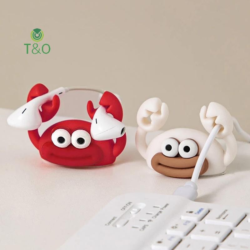 T&o การ์ตูน Crab ผู้ถือสายเคเบิล Desktop Winder ผู้ถือสายไฟ Self ...