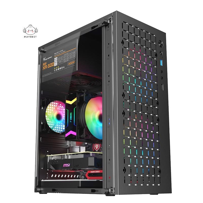 {maybest} Micro ATX/ITX โปร่งใส DIY PC Case Glass Desktop Computer Case ...