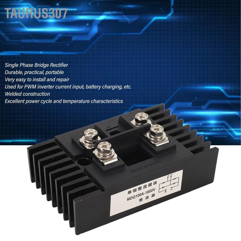 Taurus307 2Pcs SINGLE PHASE Bridge Rectifier 100A 1600V 4 เทอร์มินัล ...