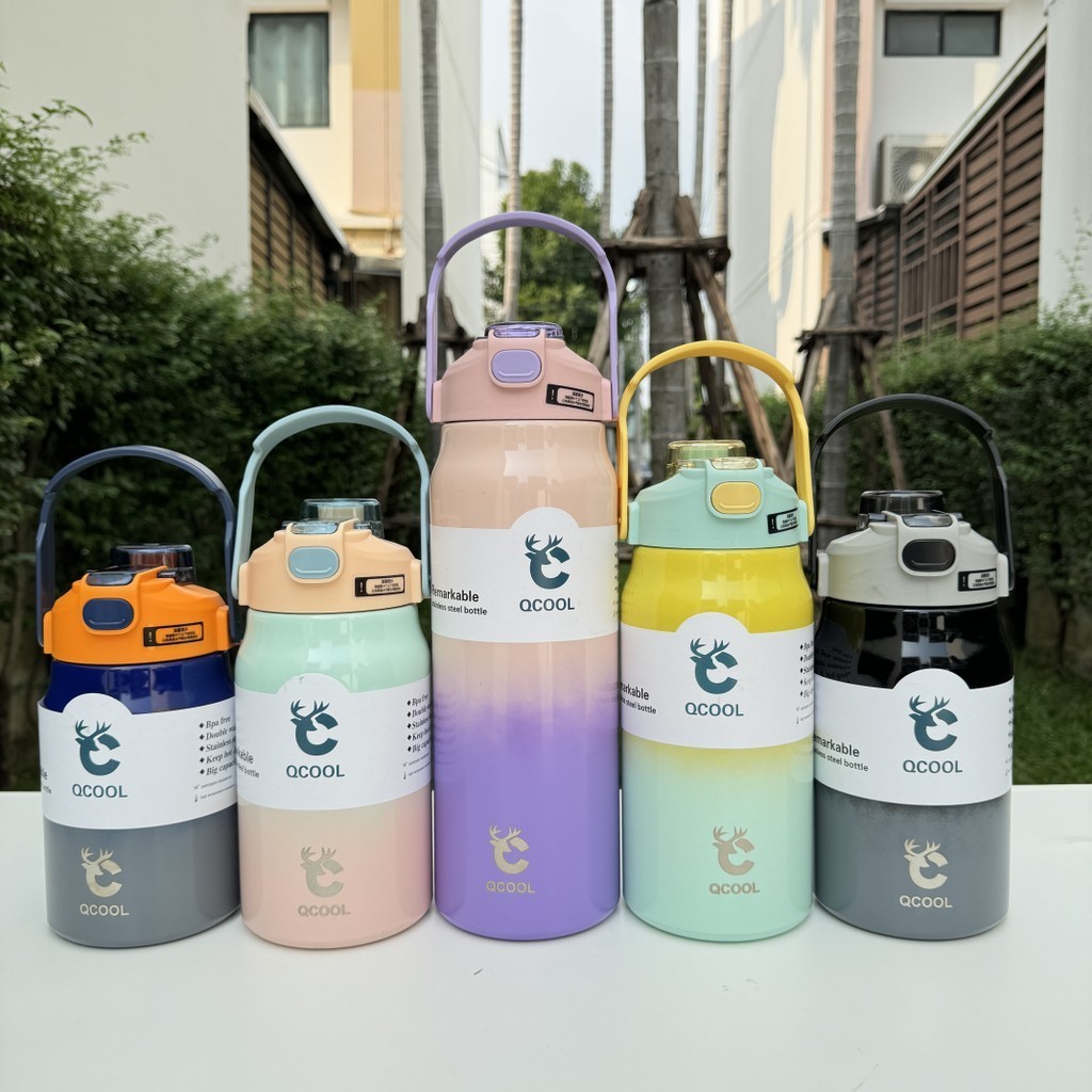 กระบอกน้ำเก็บความเย็น/ความร้อน 1.0L 1.2L 1.5L 1.8L สแตนเลส 316 กระบอกใหญ่เก็บอุณหภูมิ ฝาใช้งาน ...