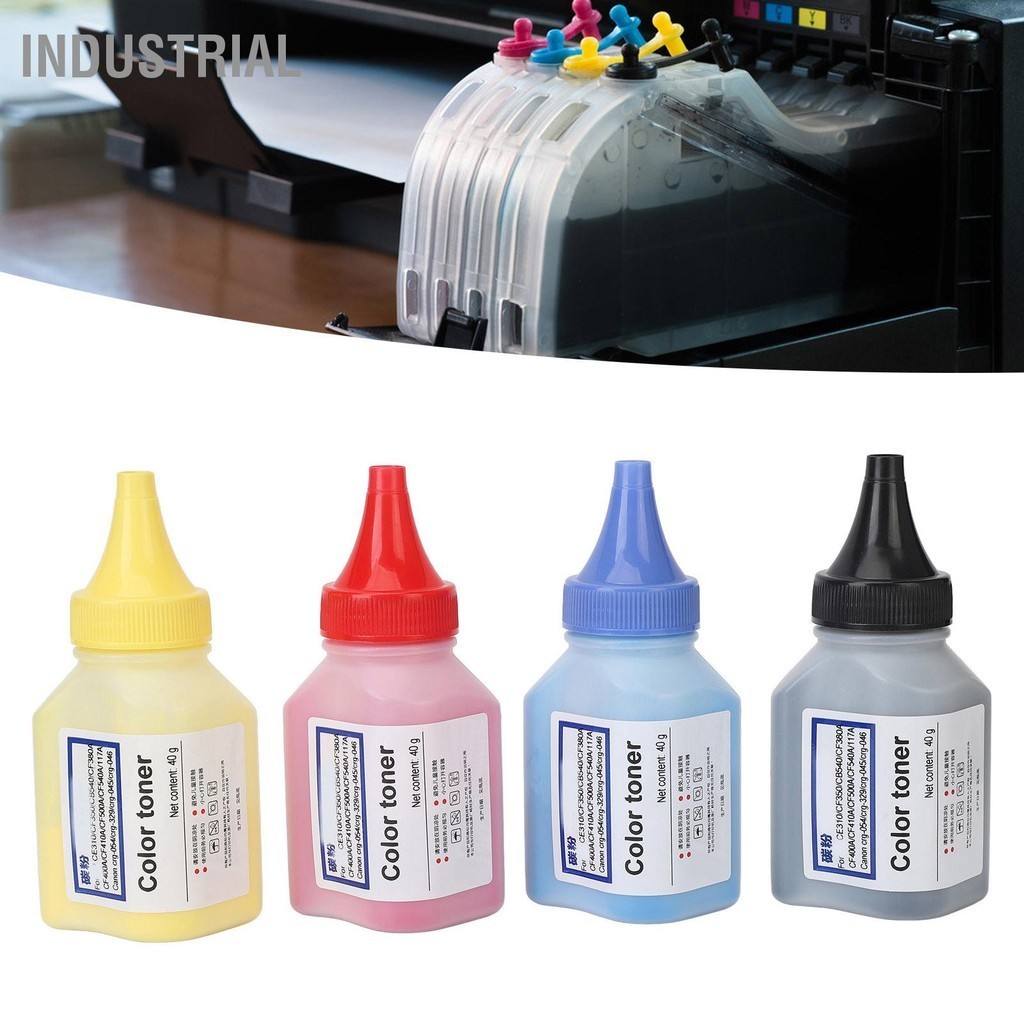 Industrial 4 Pack Toner Refill Powder Universal สำหรับ HP CF540A CF500A ...