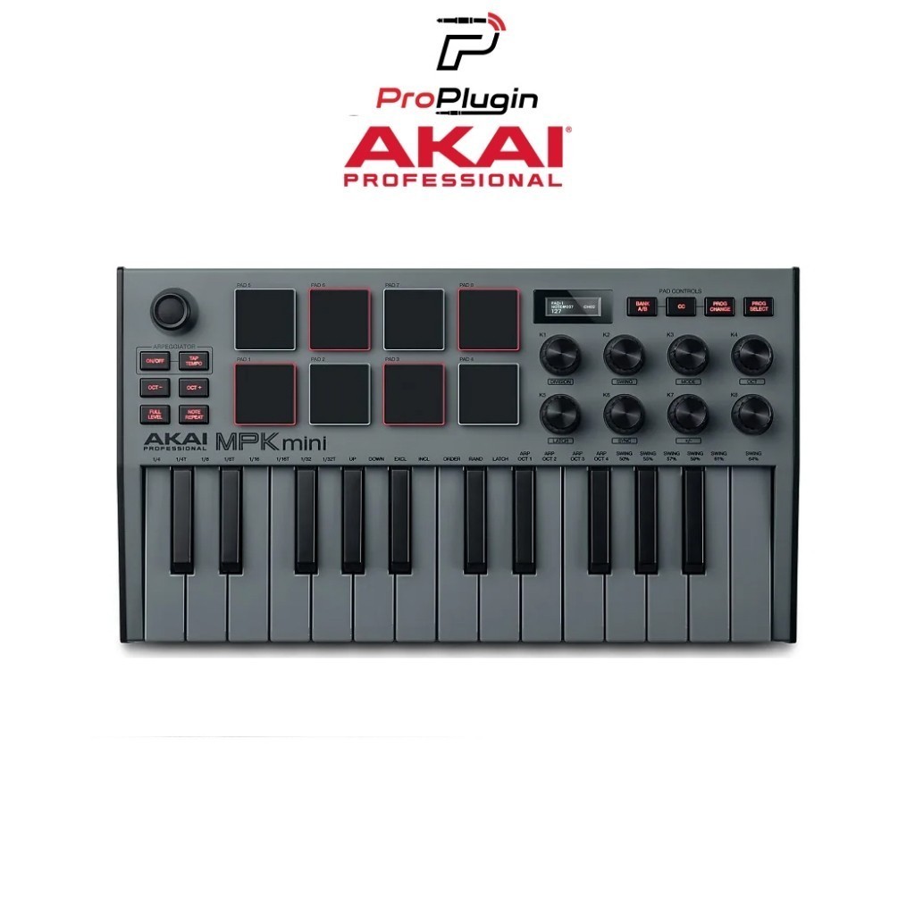 Akai MPK Mini 3 25-Key MIDI/USB Controller Special Edition Grey (ProPlugin) | Shopee Thailand