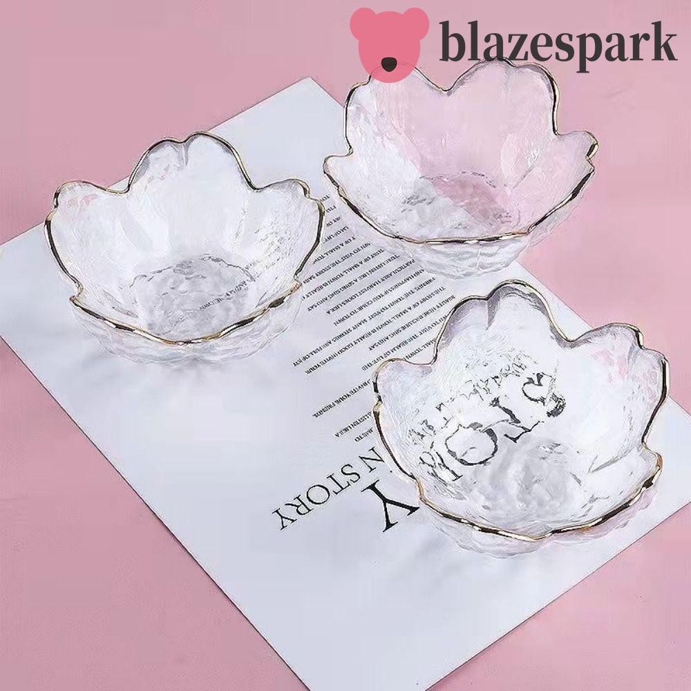 Blazespark แก้วซากุระแผ่นดิสก์, ชามซอสขนาดเล็กญี่ปุ่น, เชิงเทียนดอกไม้ฝังสีทองสไตล์นอร์ดิกที่ทัน ...