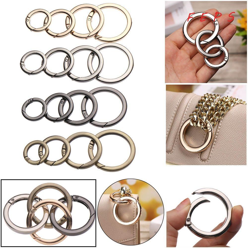 Feps 1 ชิ้น Carabiner กระเป๋ากระเป๋าถือคุณภาพสูงสังกะสีตะขอรอบ Push Trigger Snap Clasp คลิป ...