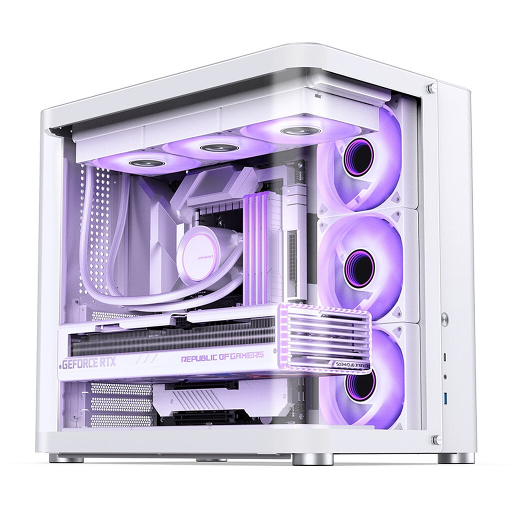 Jonsbo TK-2 2.0 White Mid-Tower ATX Support Case มีพัดลม ARGB 6 ตัว รับ ...