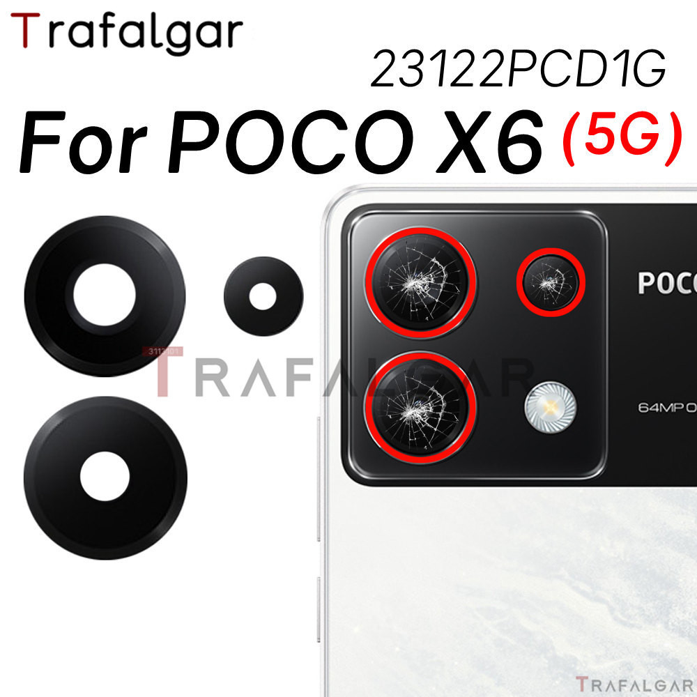 เลนส์กล้องด้านหลัง พร้อมสติกเกอร์กาว แบบเปลี่ยน สําหรับ Xiaomi POCO X6 ...