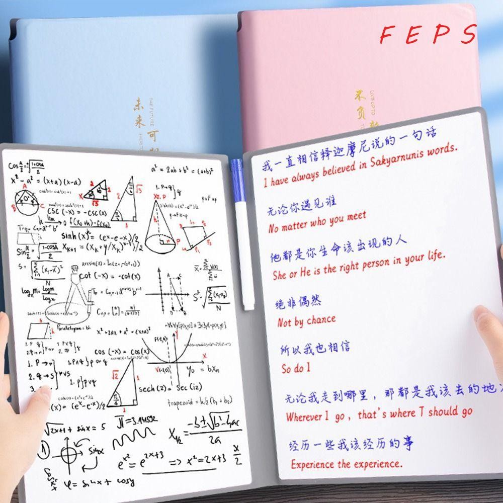 Feps พร้อมปากกาไวท์บอร์ดผ้า Erasable หนังแบบพกพา A4/A5 Erasable Memo ...
