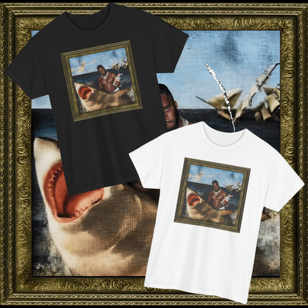 เสื้อยืด Diddy Shark Baby Oil Parody ายหลวมพอดีระบายอากาศได้ดีล้างออก ...