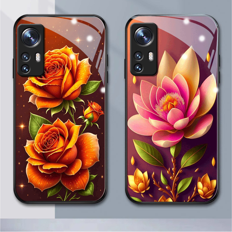Golden lotusZZDIY เคสโทรศัพท์มือถือแบบแก้ว กันฝุ่น กันน้ํา สําหรับ xiaomi12Pro 12T 13 PRO 5S ...