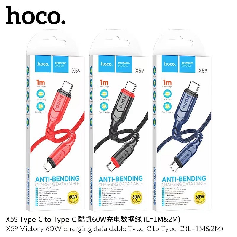 HOCO X59 สายชาร์จ 2.4A ชาร์จเร็ว ใช้สำหรับ iOS / Micro USB / Type-C / Tc to Tc / Tc to ios ...