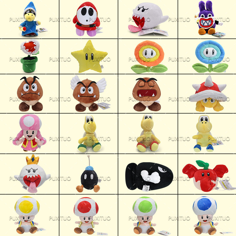 ตุ๊กตายัดนุ่น Mario Series Mushroom Chestnut SUNFLOWER Crown Ghost ...