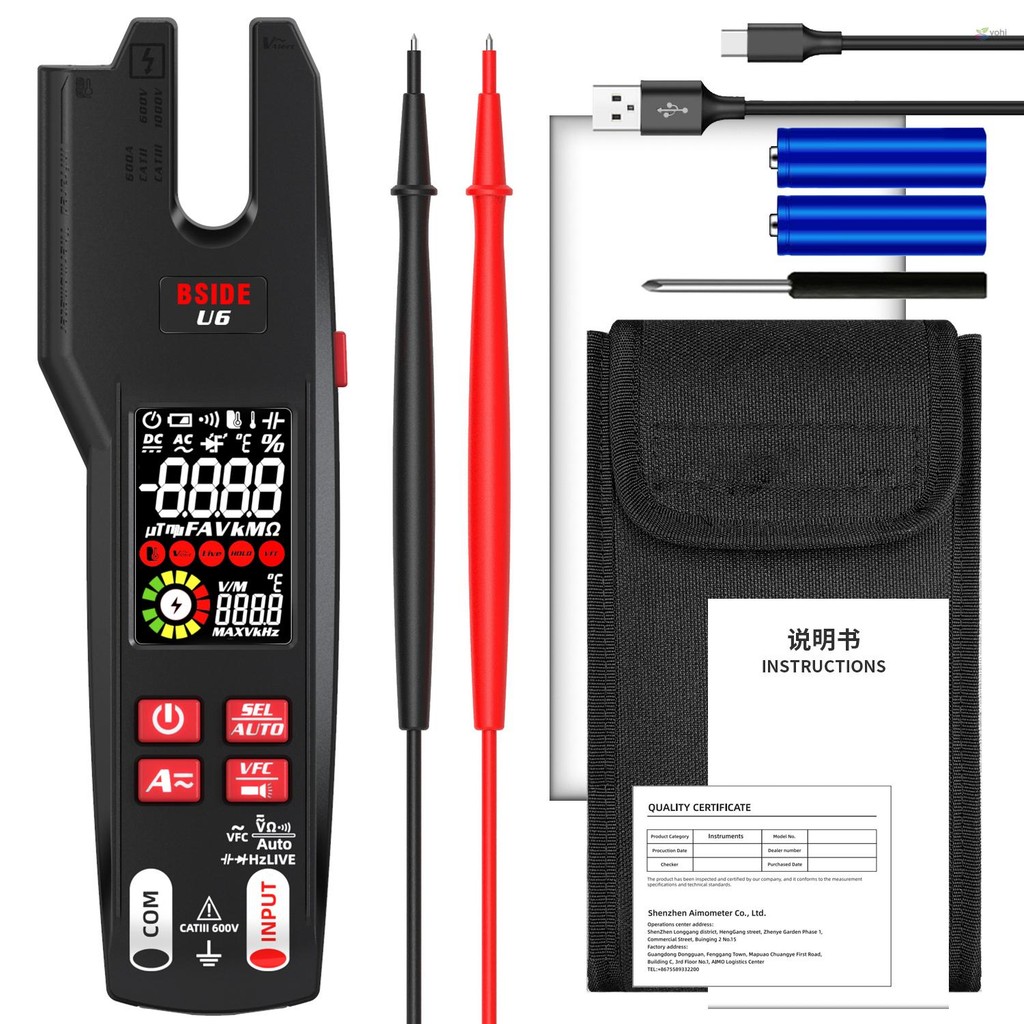Bside U6 9999 นับ Digital Clamp Meter Multimeter Clamp Multimeter โวลต์ ...