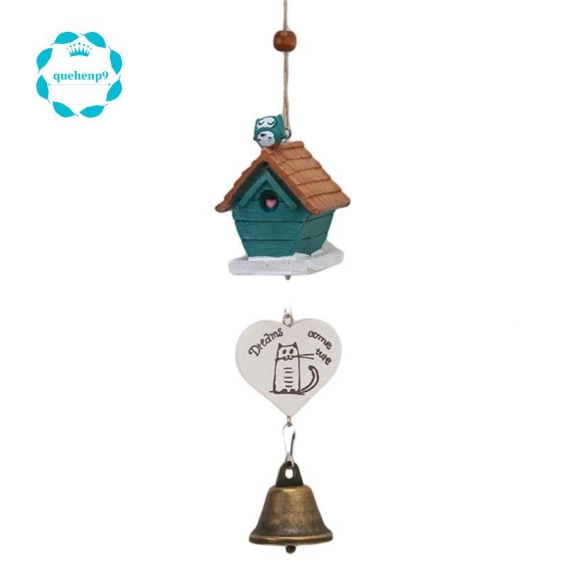 [quehenp9]Bird House Cage Wind Chimes น่ารักการ์ตูน Pastoral แขวน ...