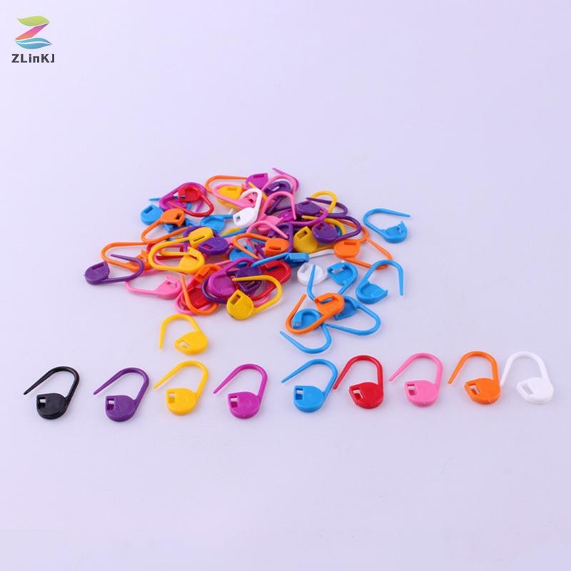 Zlinkj 100 ชิ้นผสมสีเครื่องมือถักล็อค Stitch Markers โครเชต์ Latch ...