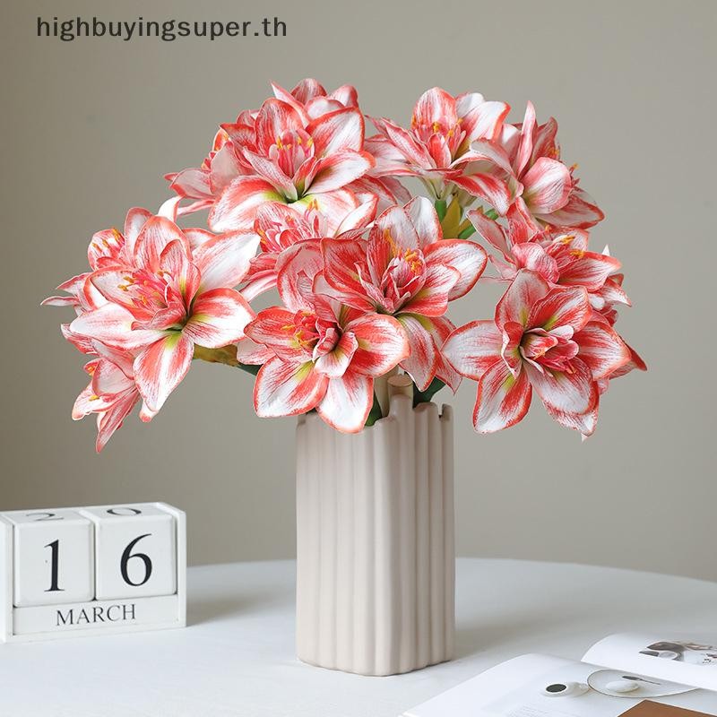 Hrth 63 ซม.Clivia Vermilion ประดิษฐ์ดอกไม้ห้องนั่งเล่นโรงแรมล็อบบี้เครื่องประดับดอกไม้ HRTH ...