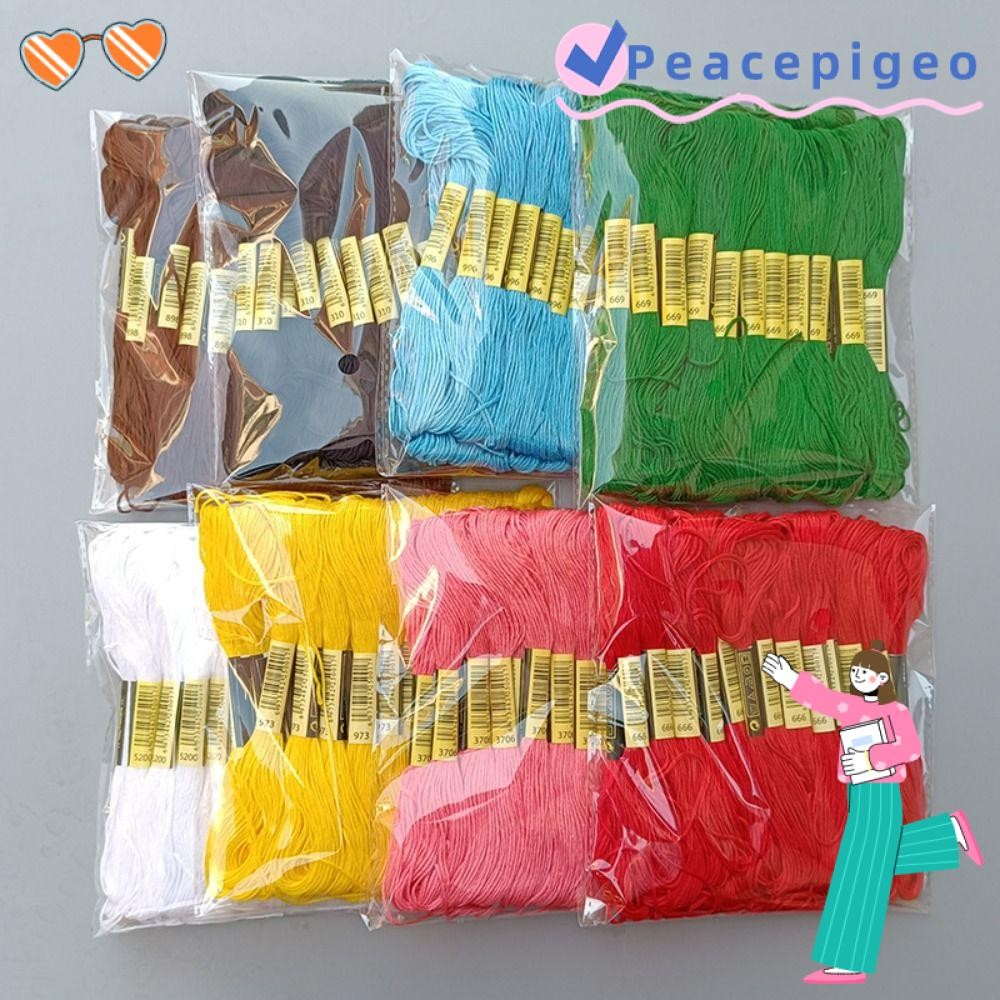 ด้ายเย็บปักถักร้อย PEACEPIGEO, ด้ายปักครอสติชผ้าฝ้ายโพลีเอสเตอร์, ที่ไม่ซ้ํากัน 24 ชิ้น /8 เมตร ...