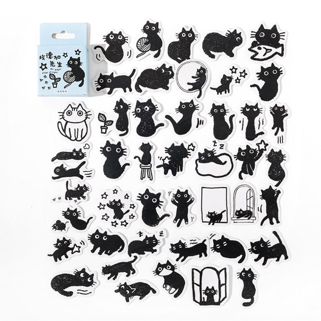 Cat Scrapbook Stickers Portable Delicacy 45pcs Repeat Paste Self ...