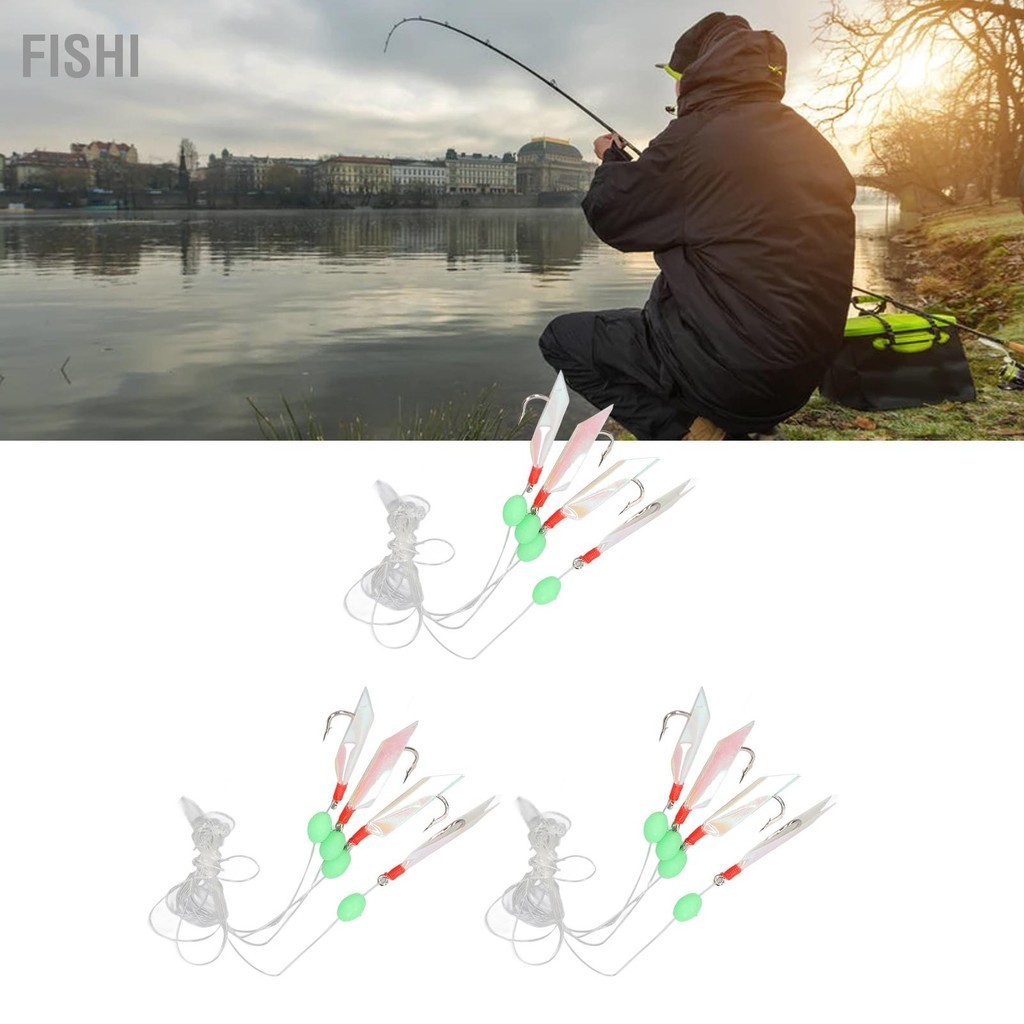 Fishi 3 กลุ่ม Haima No. 2 Fish Hook Group ชุดเบ็ดสายเบ็ดสำหรับน้ำเค็ม ...