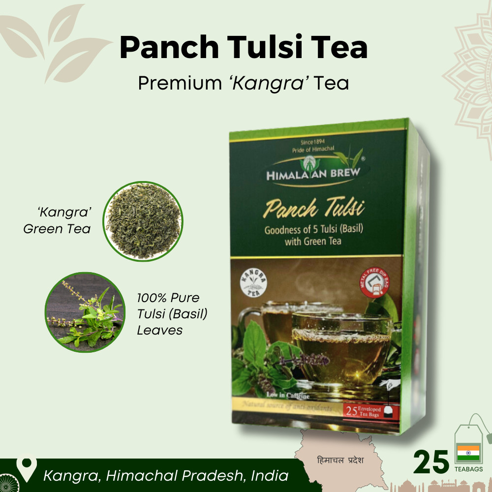 Himalayan Panch Tulsi (Basil) Green Tea (25 tea bags) ชาเขียวใบโหระพา ...