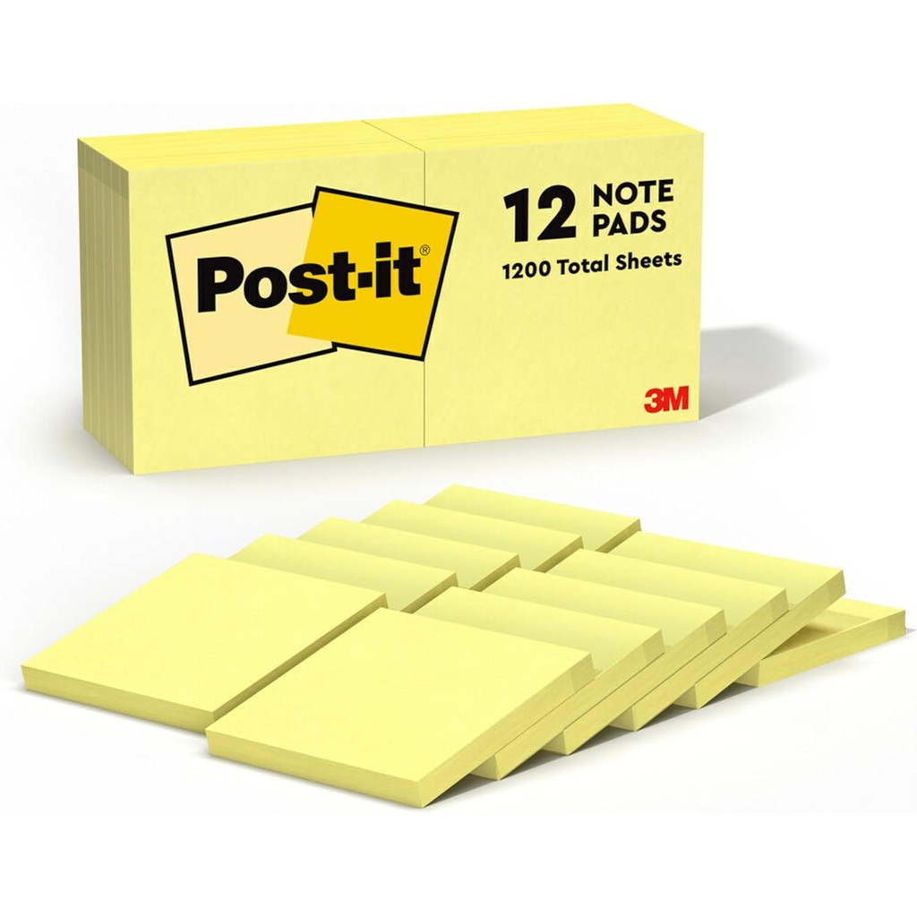Post-it Notes, 12 Sticky Note Pads, 3 in. x 3 in., School Supplies for ...