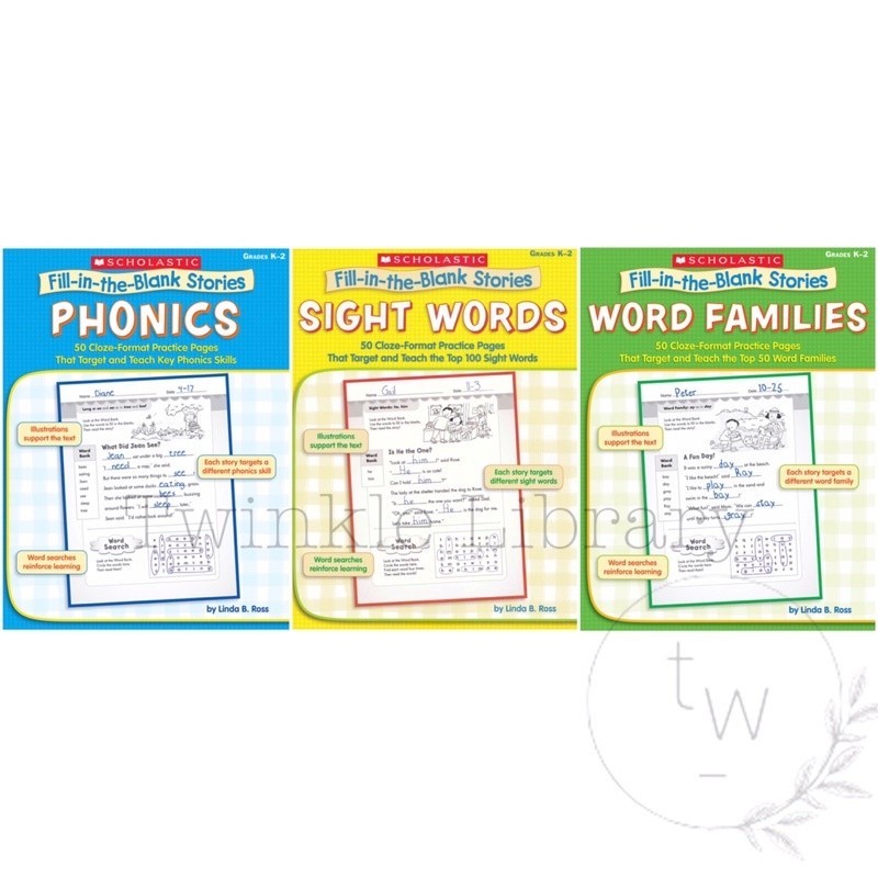 Sch*lastic Fill-in-the-Blank Stories Phonics/Sight Words/Word ...