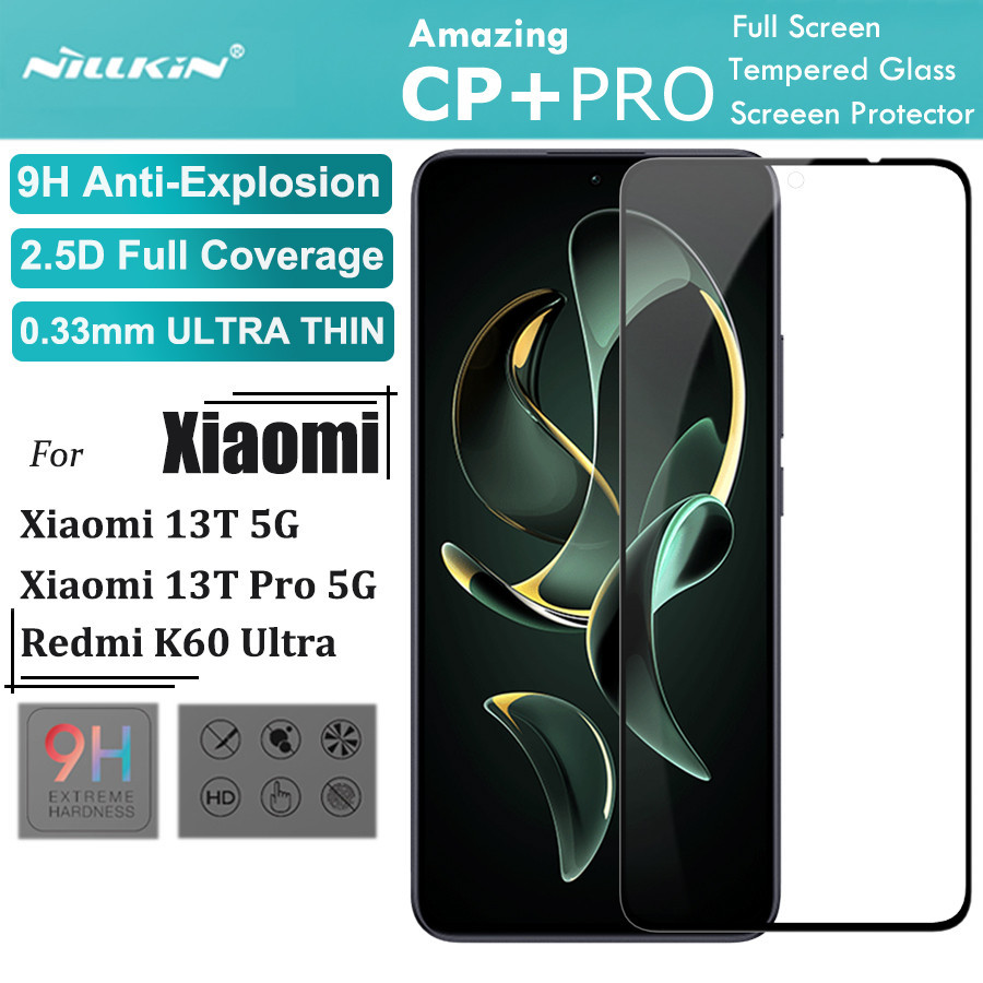 Nillkin สําหรับ Xiaomi 13T Pro 5G ป้องกันหน้าจอกระจกนิรภัย CP + Pro 0.3 มม.2D HD 9H กรอบสีดํา ...