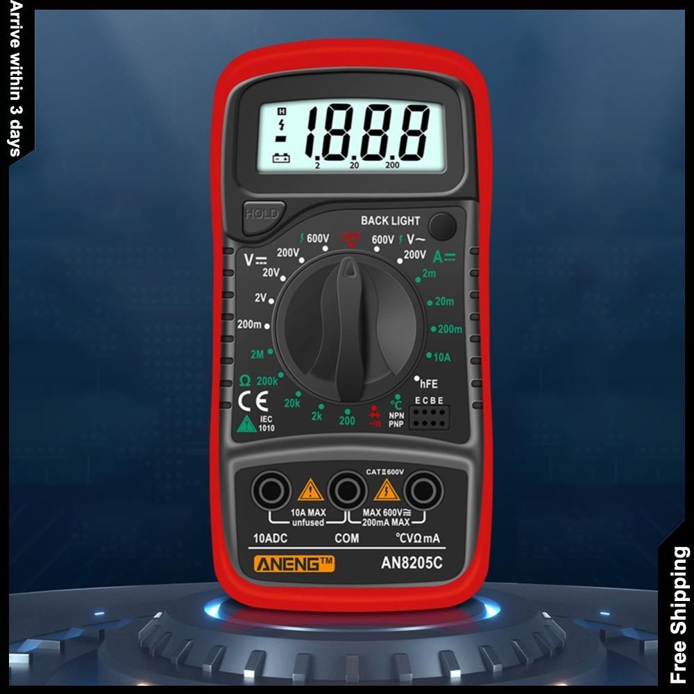 Aneng AN8205C มัลติมิเตอร์ดิจิทัล 1999 เคาท์ AC/DC แอมมิเตอร์ โวลต์ ...