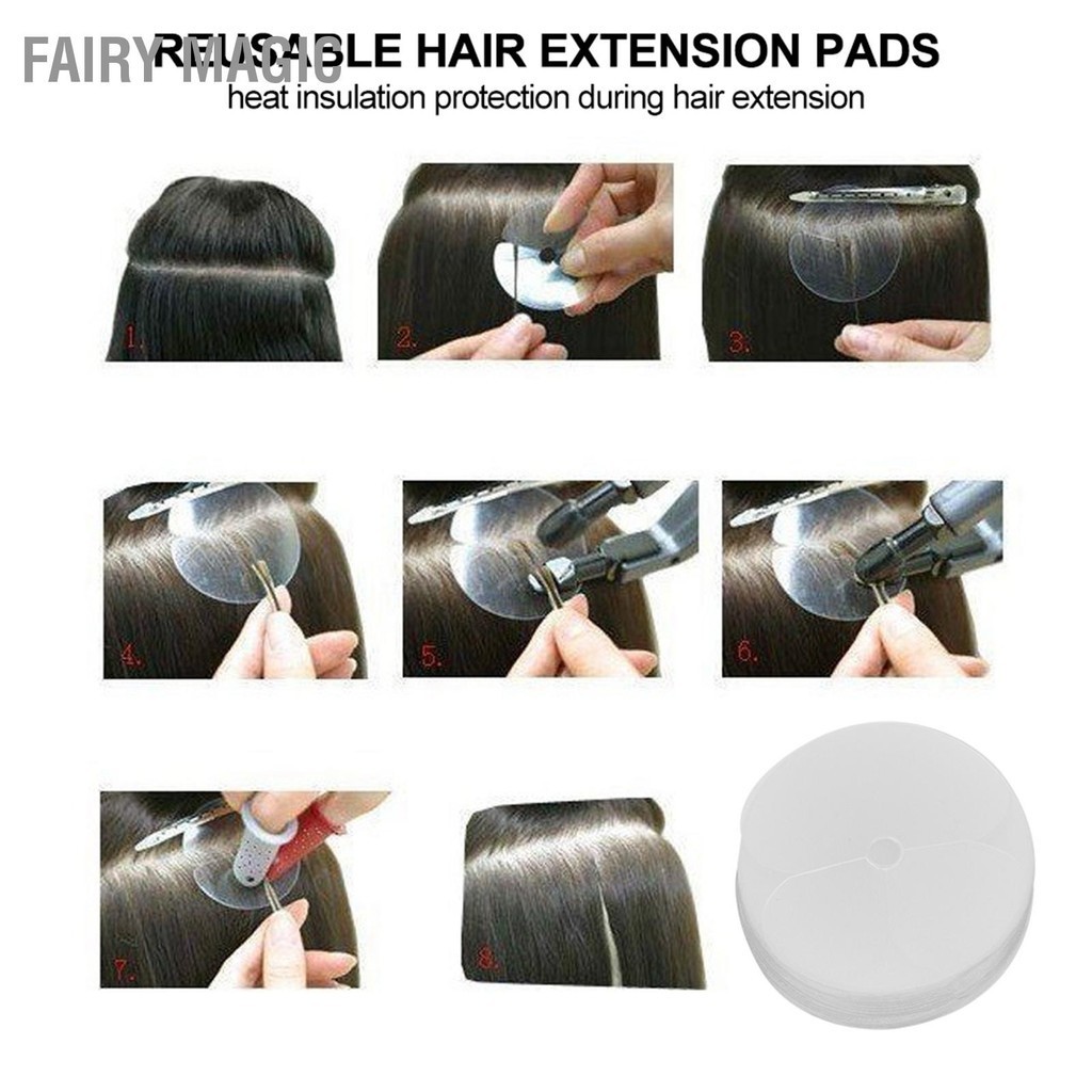 Fairy Magic 50pcs Hair EXTENSION ความร้อน SHIELD Pads Protector แม่แบบ ...
