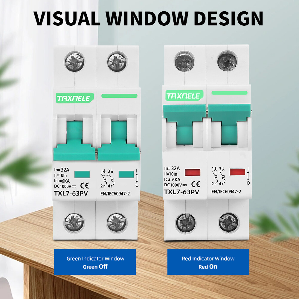 Taxnele สวิตช์แบตเตอรี่ เบรกเกอร์วงจร พลังงานแสงอาทิตย์ 2P DC MCB L7 PV DC 1000V 10A 16A 20A 25A ...