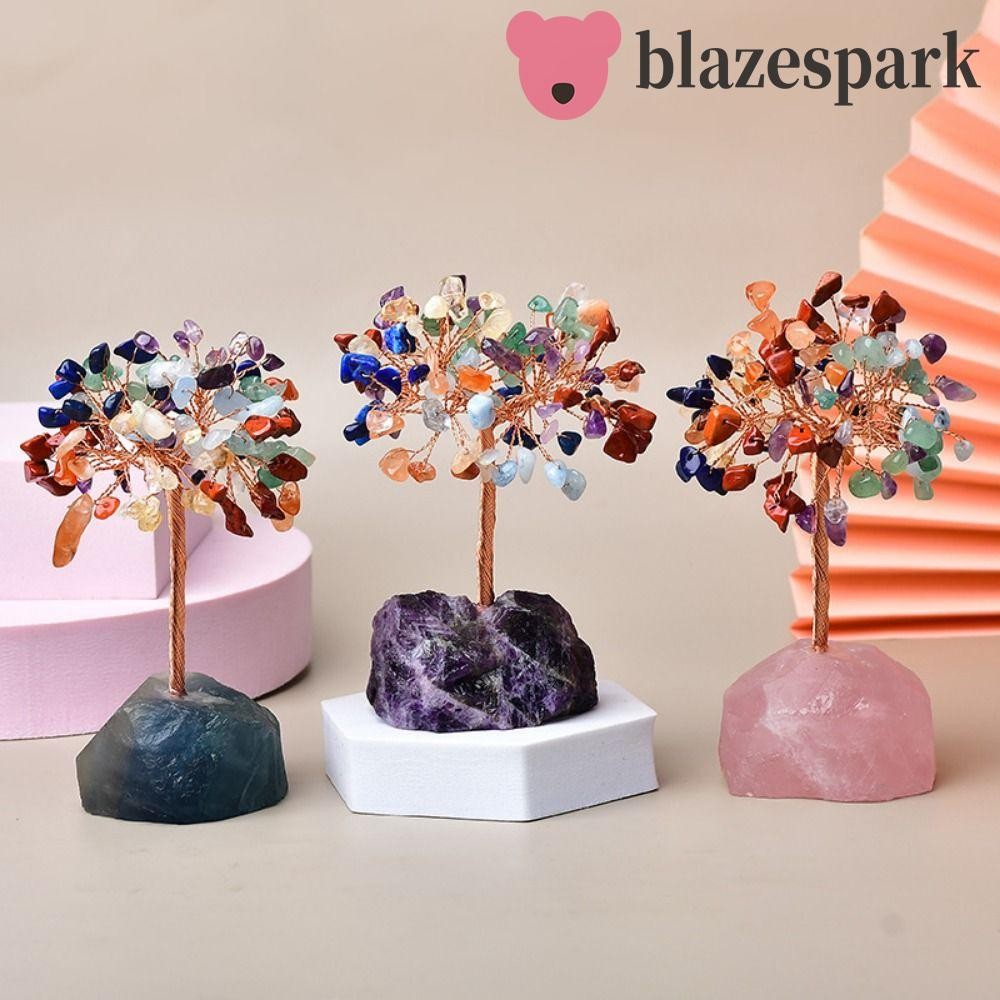 Blazespark ต้นคริสตัลธรรมชาติ, DIY ภูมิทัศน์คริสตัล Feng Shui ต้นไม้, Creative พร้อมฐานหิน ...