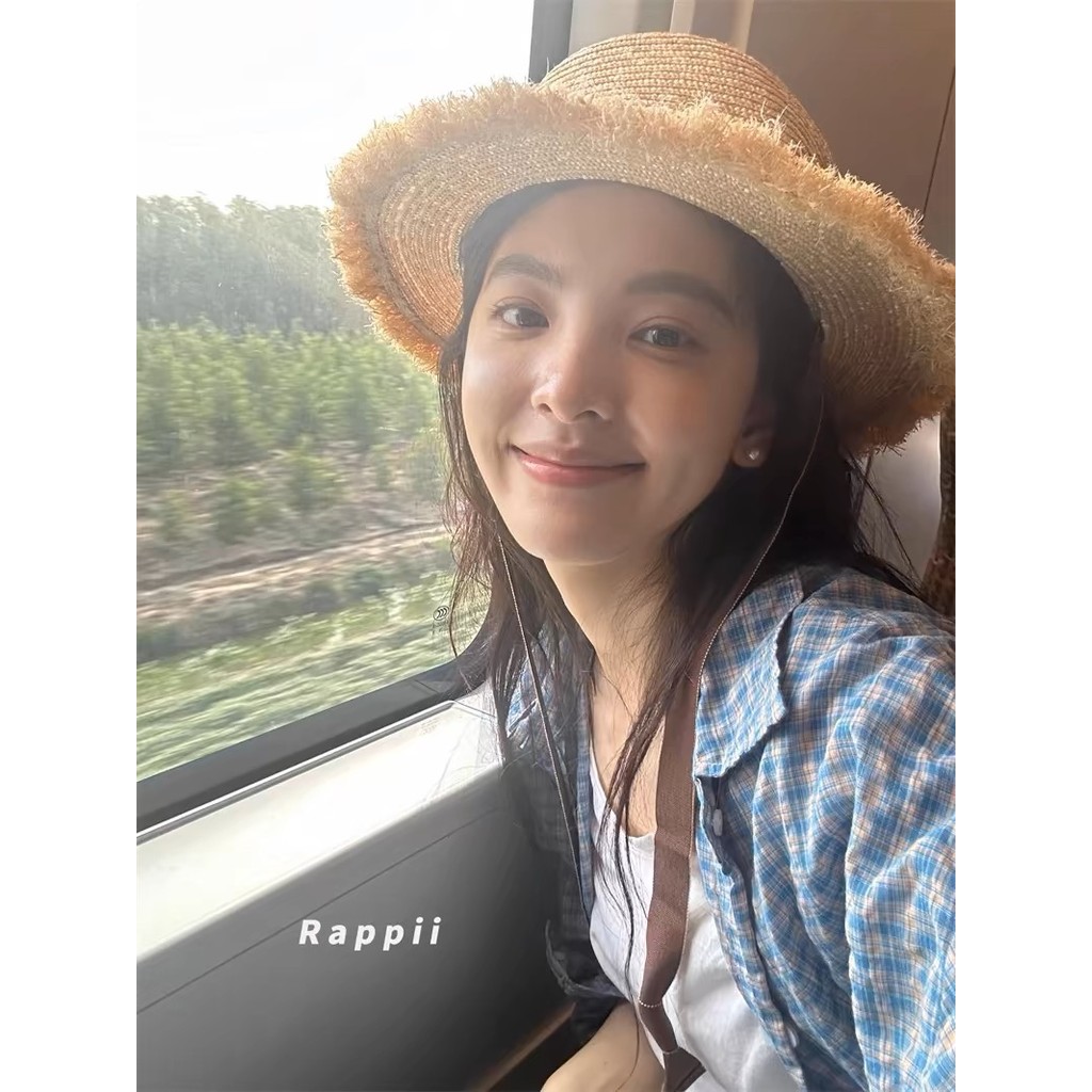 ร้าน Raucohouse ของเกาหลี Zhang Ruonan สไตล์วิทยาลัย เสื้อเชิ้ตแขนยาวลายตารางสีหลวมสำหรับผู้หญิง ...