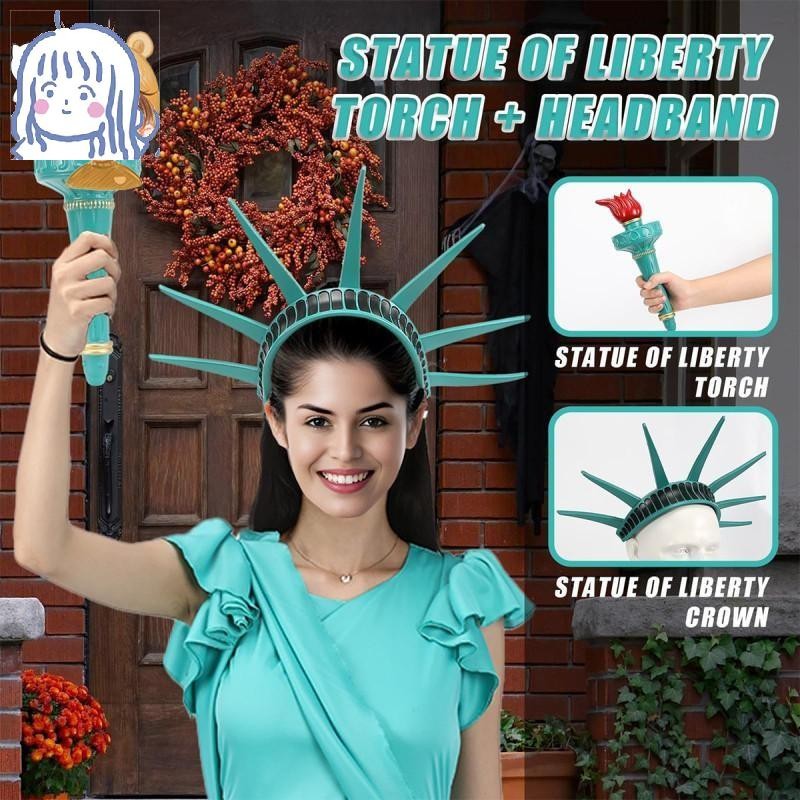 รูปปั้นไฟฉาย Liberty และมงกุฎ, คอสเพลย์ Lady Libertys ฮาโลวีน, ปาร์ตี้ ...