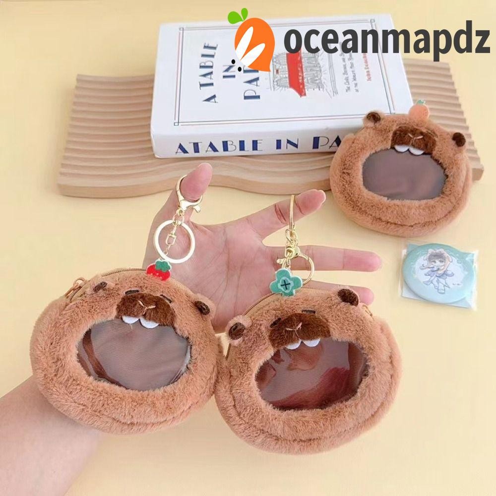 Oceanmapdz Capybara Zero กระเป๋าสตางค์, PVC Creative Capybara Plush กระเป๋า,แบบพกพาสัตว์ Key ...