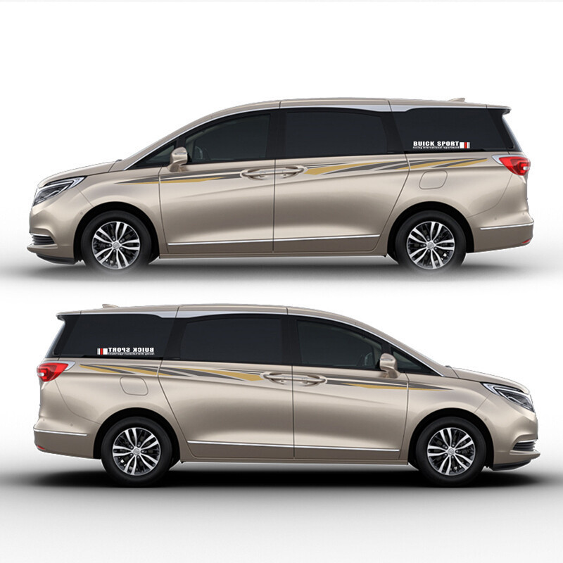 นําเข้า Buick ใหม่ GL8 MPV สติกเกอร์รถแถบสี Garland Body Waistline สติกเกอร์ดัดแปลงรูปลอกพร้อม ...