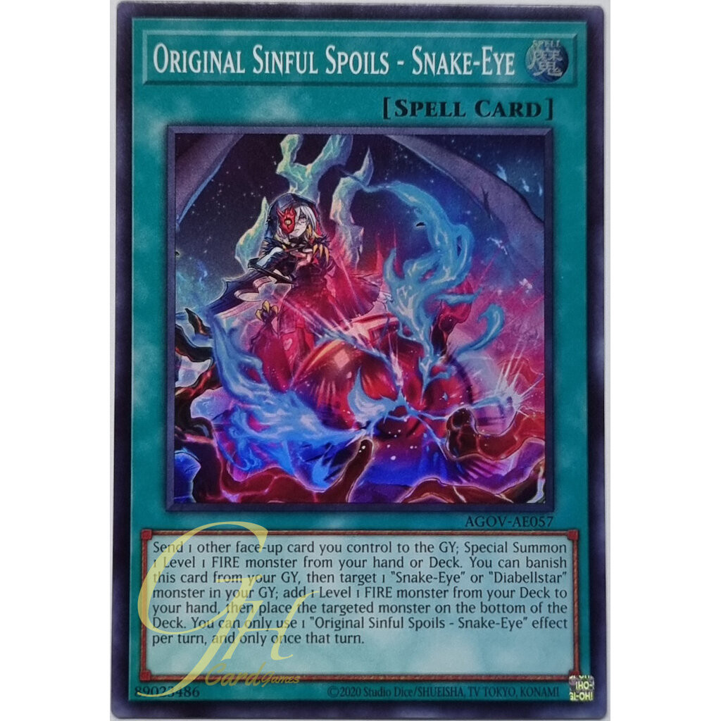 Yugioh [AGOV-AE057] Original Sinful Spoils - Snake-Eye (Super Rare) | Shopee Thailand