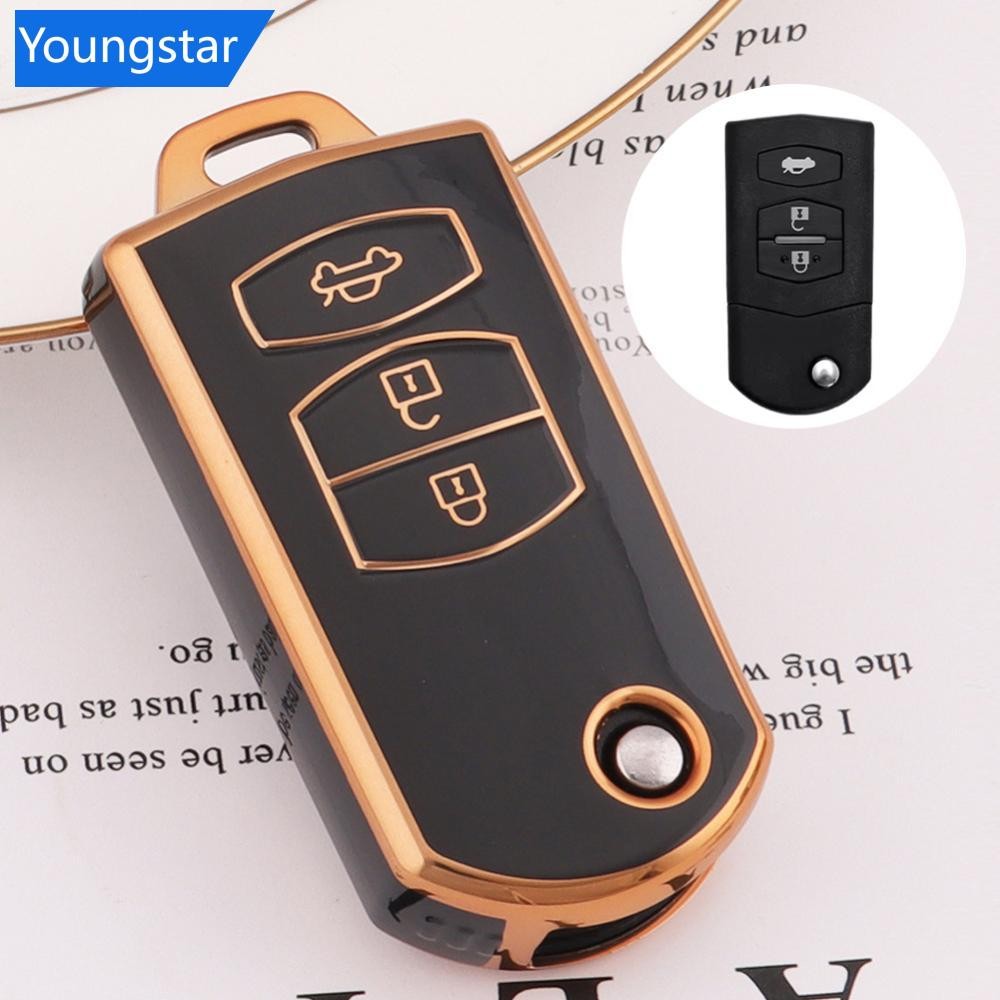 FYY 2 3 ปุ่มกุญแจรถกรณีเปลือกระยะไกล Fob กระเป๋า Protector TPU Key สําหรับ Mazda 2 3 5 6 CX7 CX9 ...