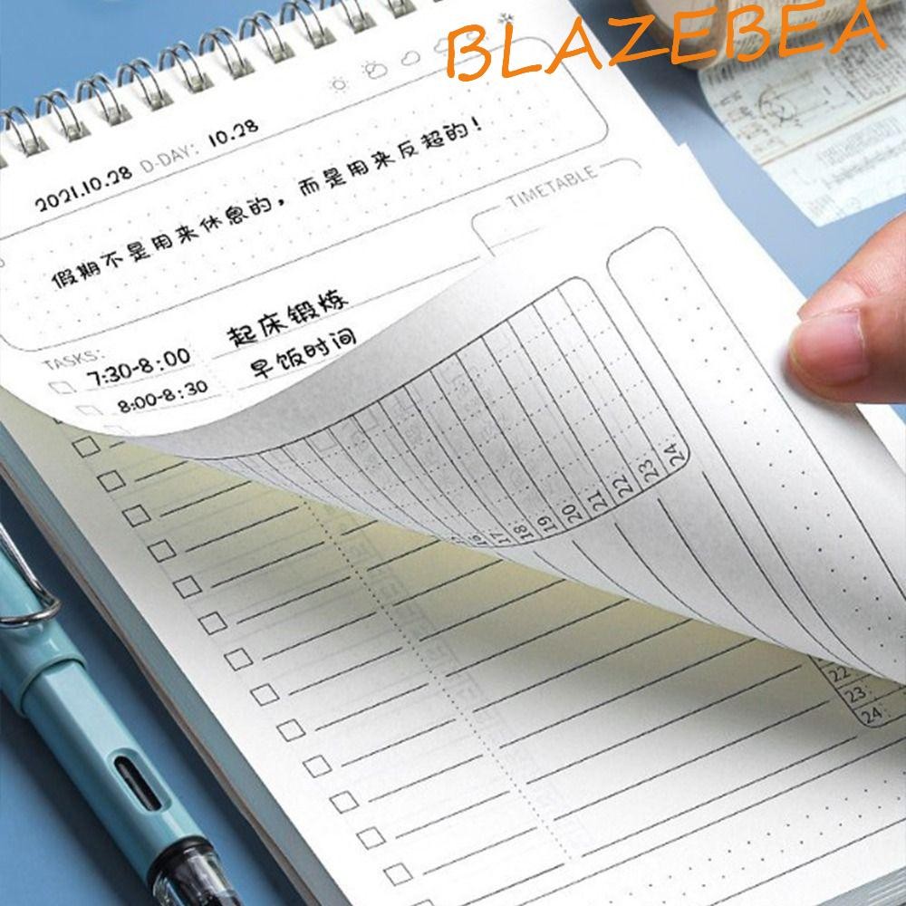 Blazebea To Do List Planner แผนภูมิรายวัน การจัดการเวลา ผู้จัดตาราง, สไตล์เกาหลี Perforated หลวม ...