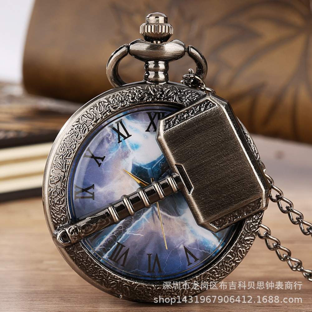 2022 ภาพยนตร์ สินค้า Thor Hammer Hollow Quartz นาฬิกาพกขนาดใหญ่นักเรียน ...